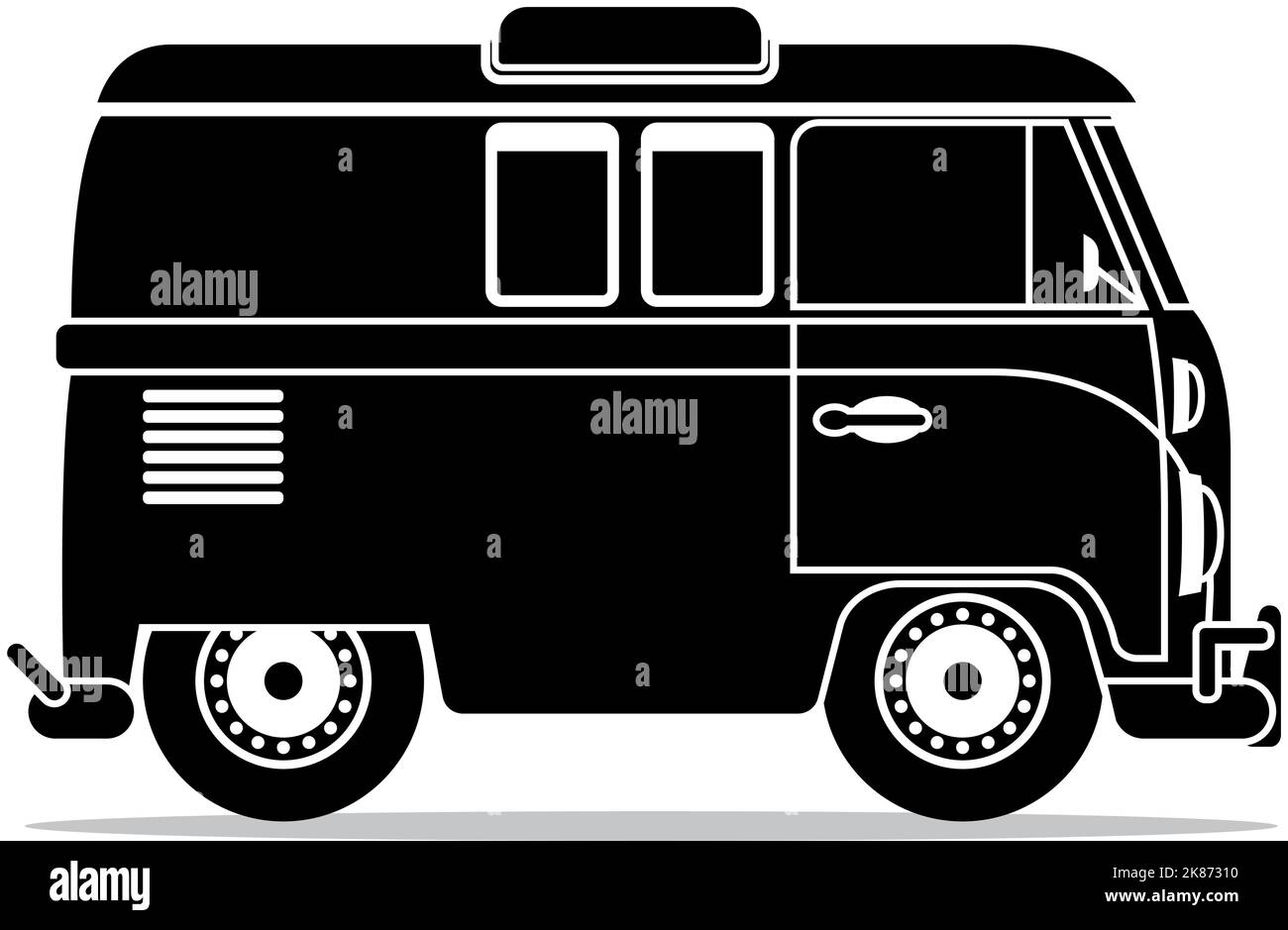Camper van in white Stock Vector Images - Alamy