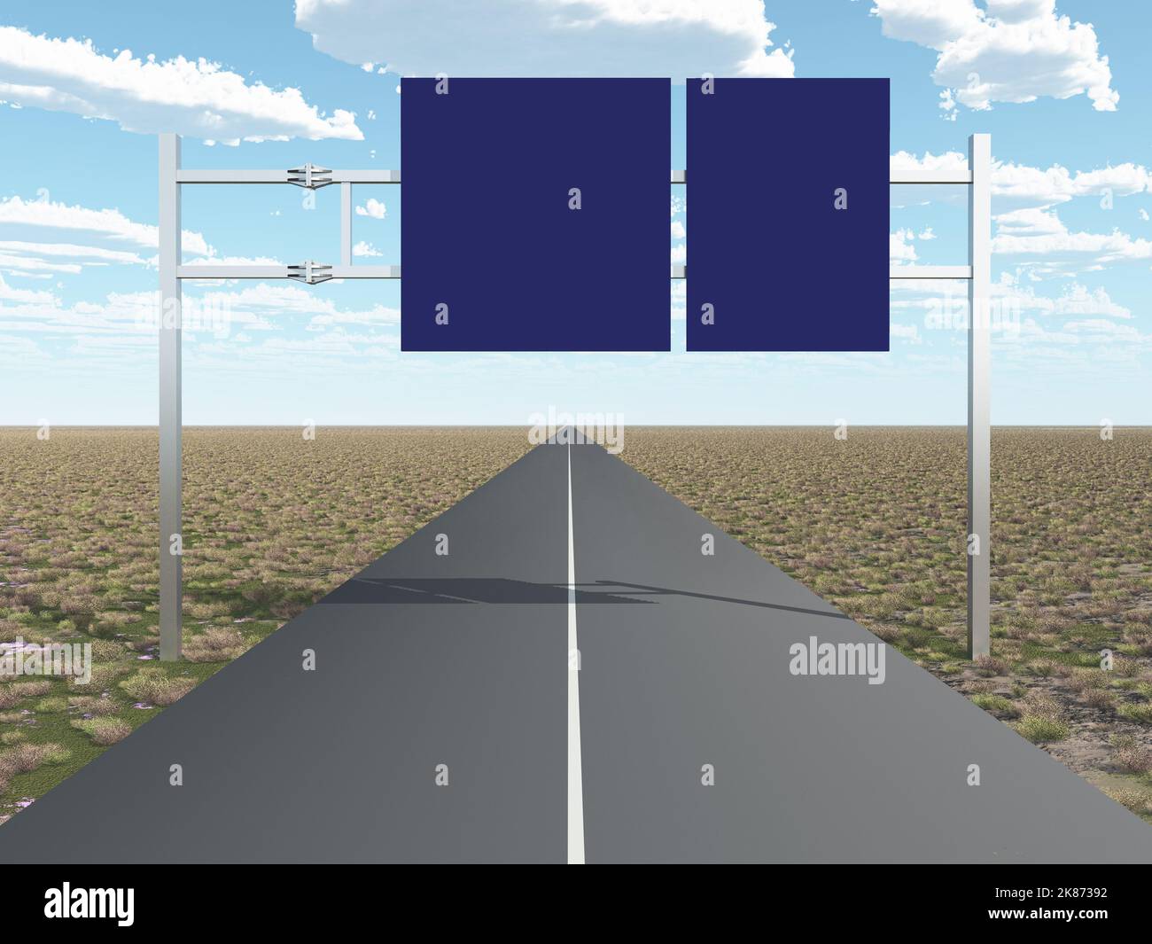 Highway sign and roadway Stock Photo - Alamy