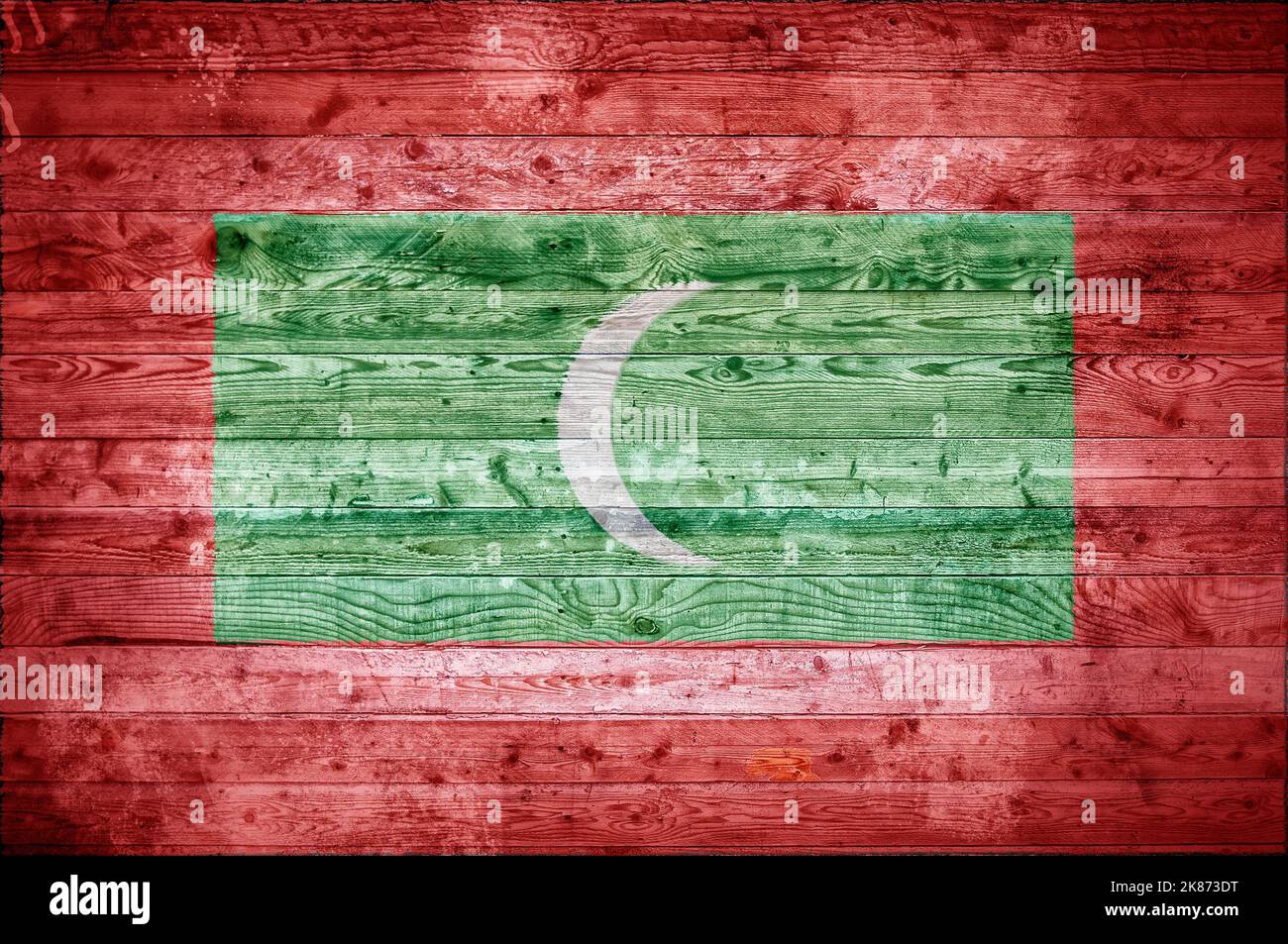 A vignetted background image of the flag of Maldives painted onto ...