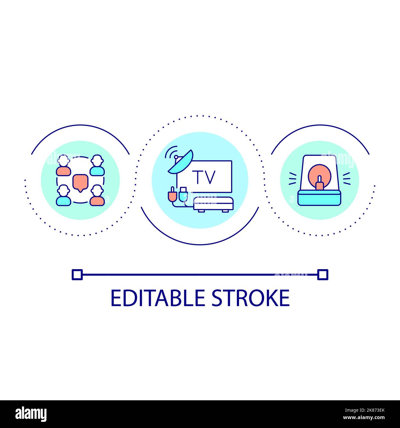 Emergency information broadcast loop concept icon Stock Vector Image ...