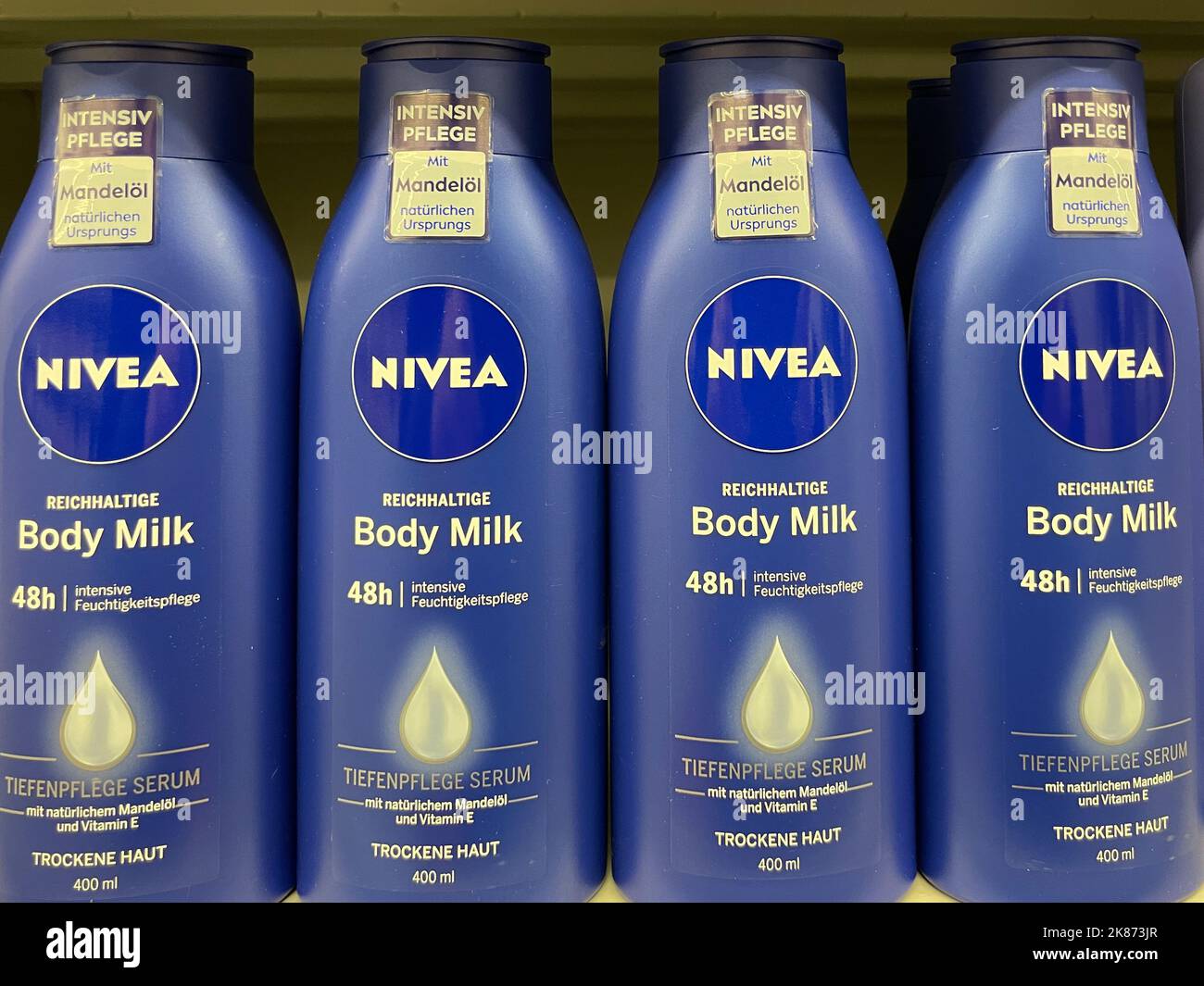Nuremberg, Germany - March 03, 2022: Nivea cosmetic products on shelf ...