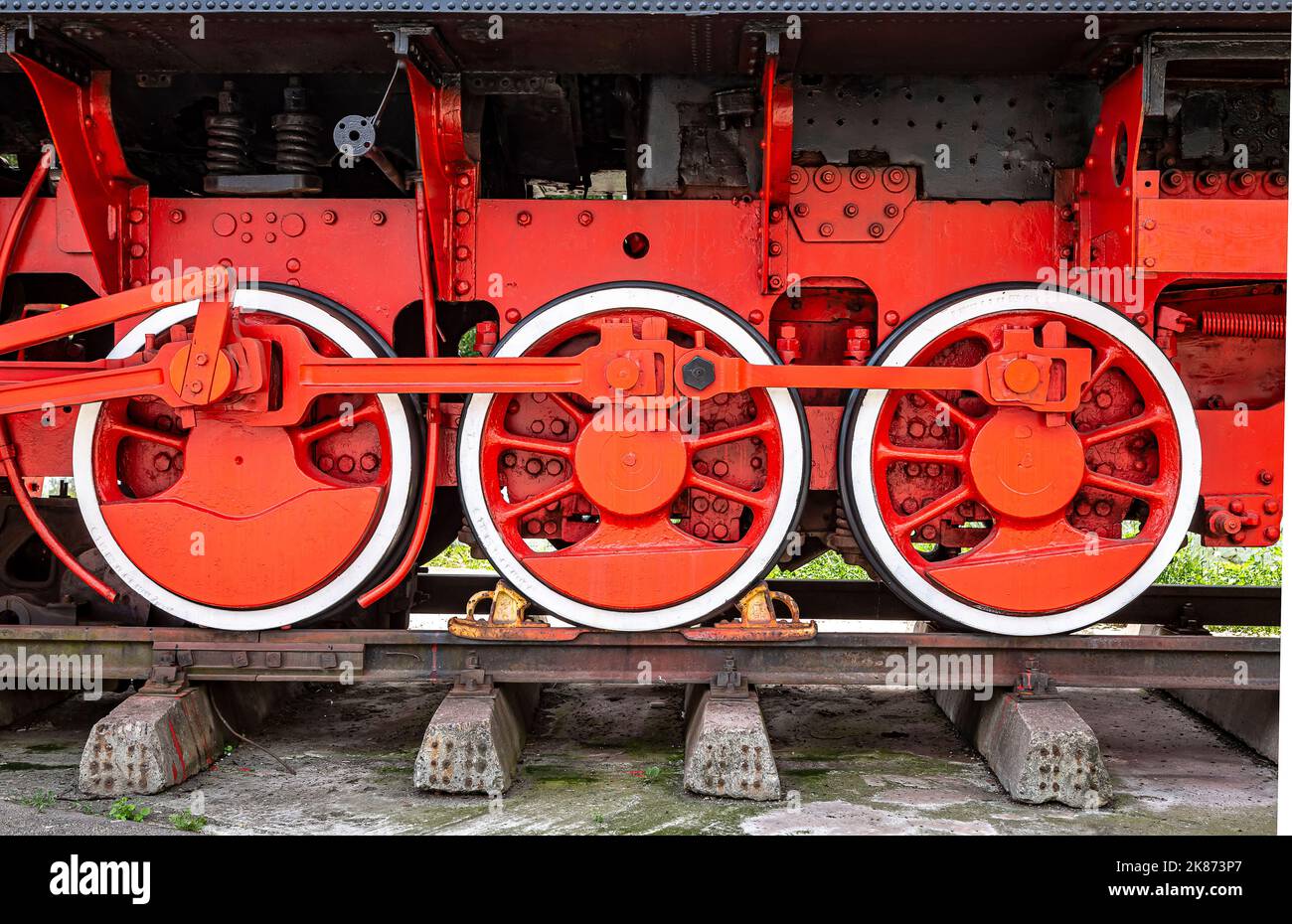 Old steam locomotive wheels Stock Photo - Alamy