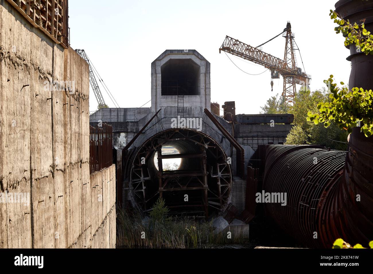 Abandoned hydrotechnical construction site Stock Photo - Alamy