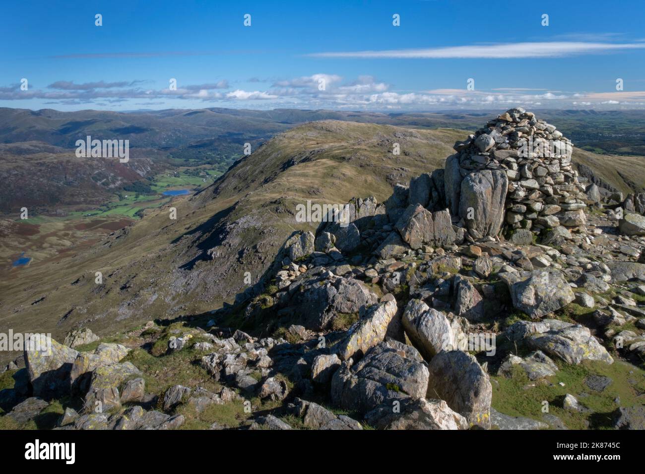 The Langdale Valley and Wetherlam from Swirl How, Coniston Fells, Lake ...