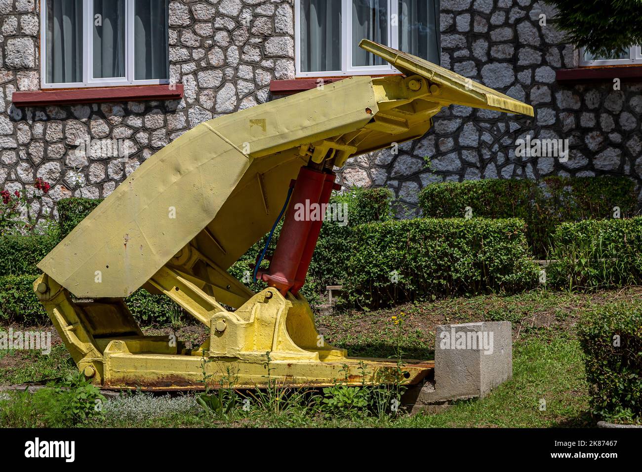 Old mining equipment in the student campus in Petrosani Stock Photo - Alamy