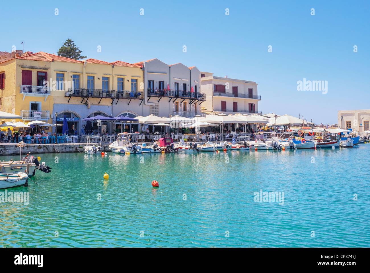 Venetian harbour, Rethymno, Crete, Greek Islands, Greece, Europe Stock ...