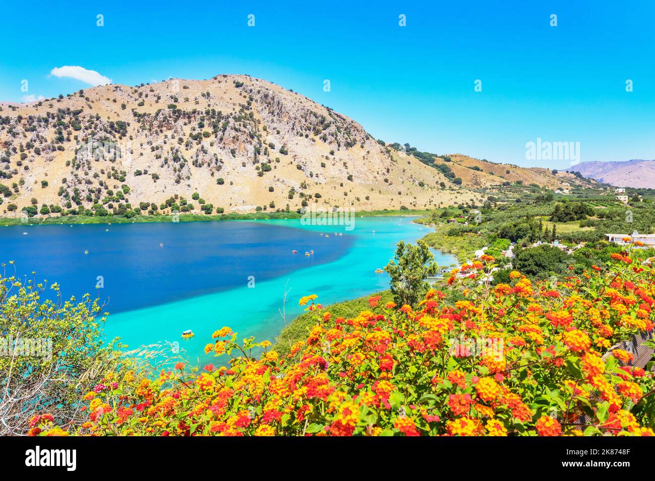 Lake Kournas, Georgioupolis, Chania, Crete, Greek Islands, Greece ...