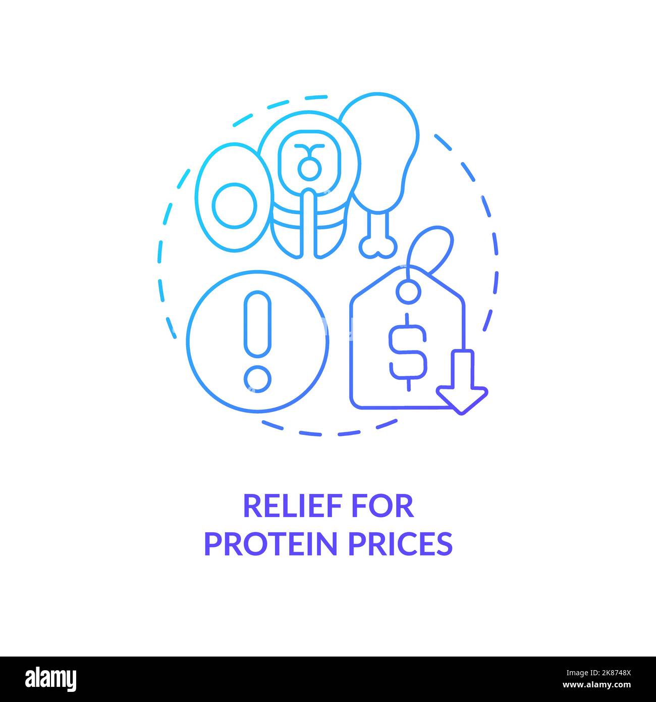 Increasing protein food prices blue gradient concept icon Stock Vector ...