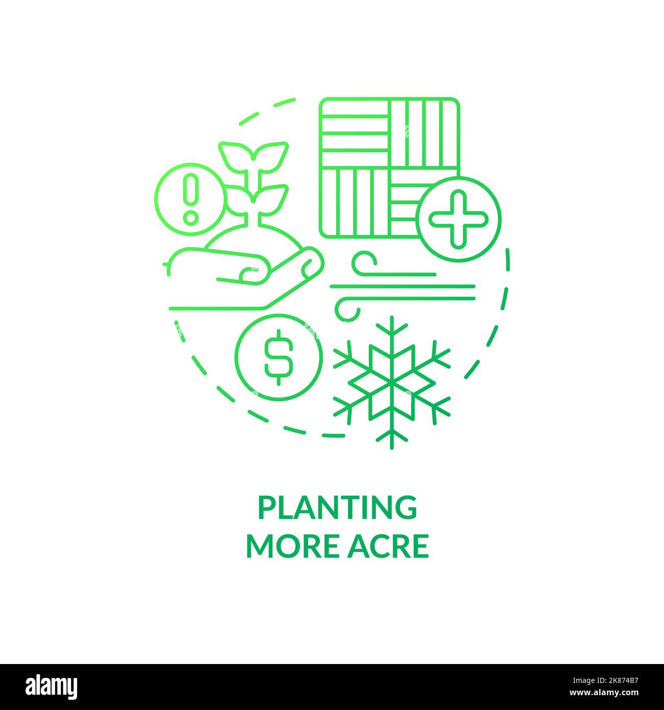 Planting more acres green gradient concept icon Stock Vector Image ...
