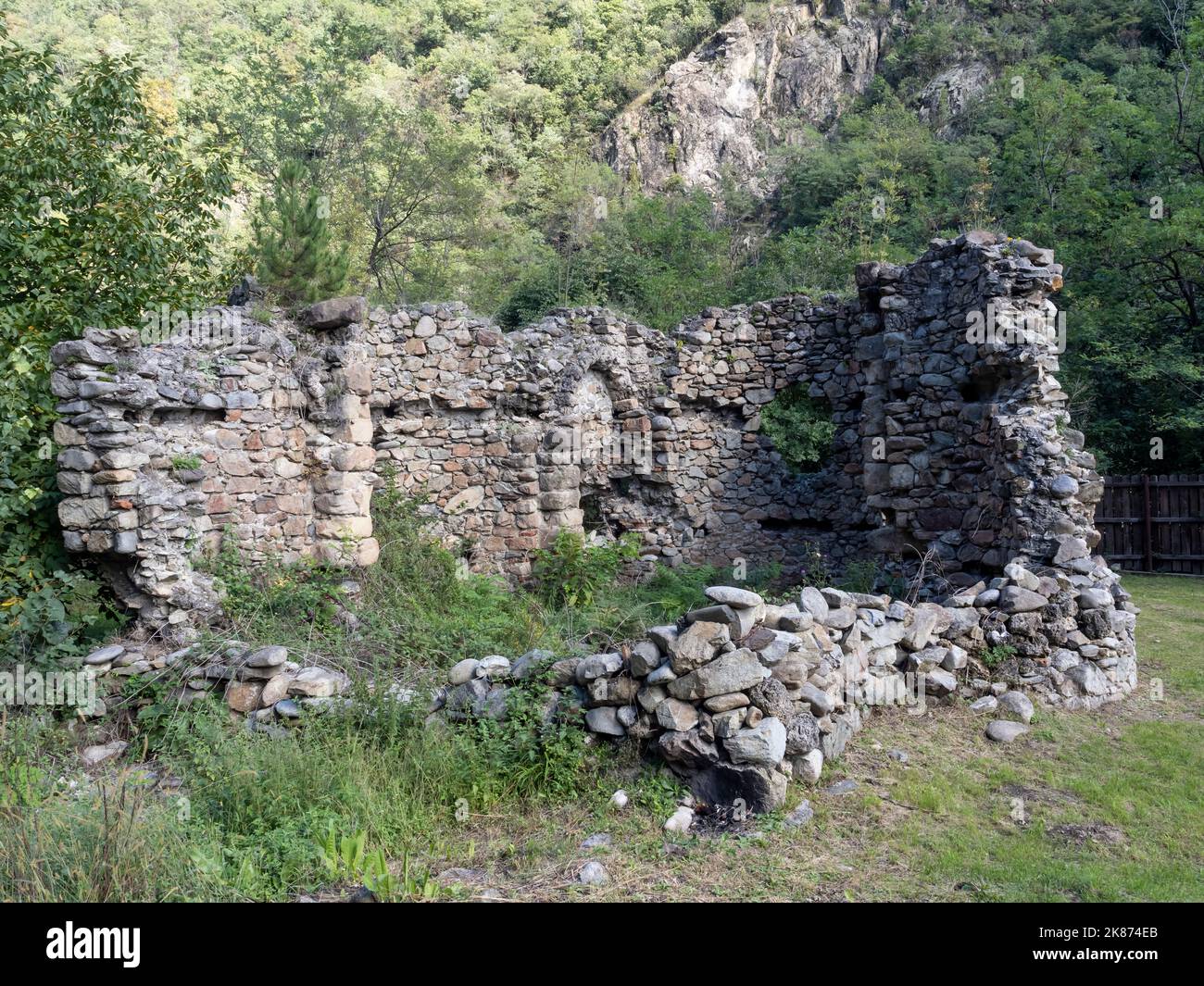 The ruins of the old Visina monastery in Bumbesti-Jiu, Gorj, Romania ...