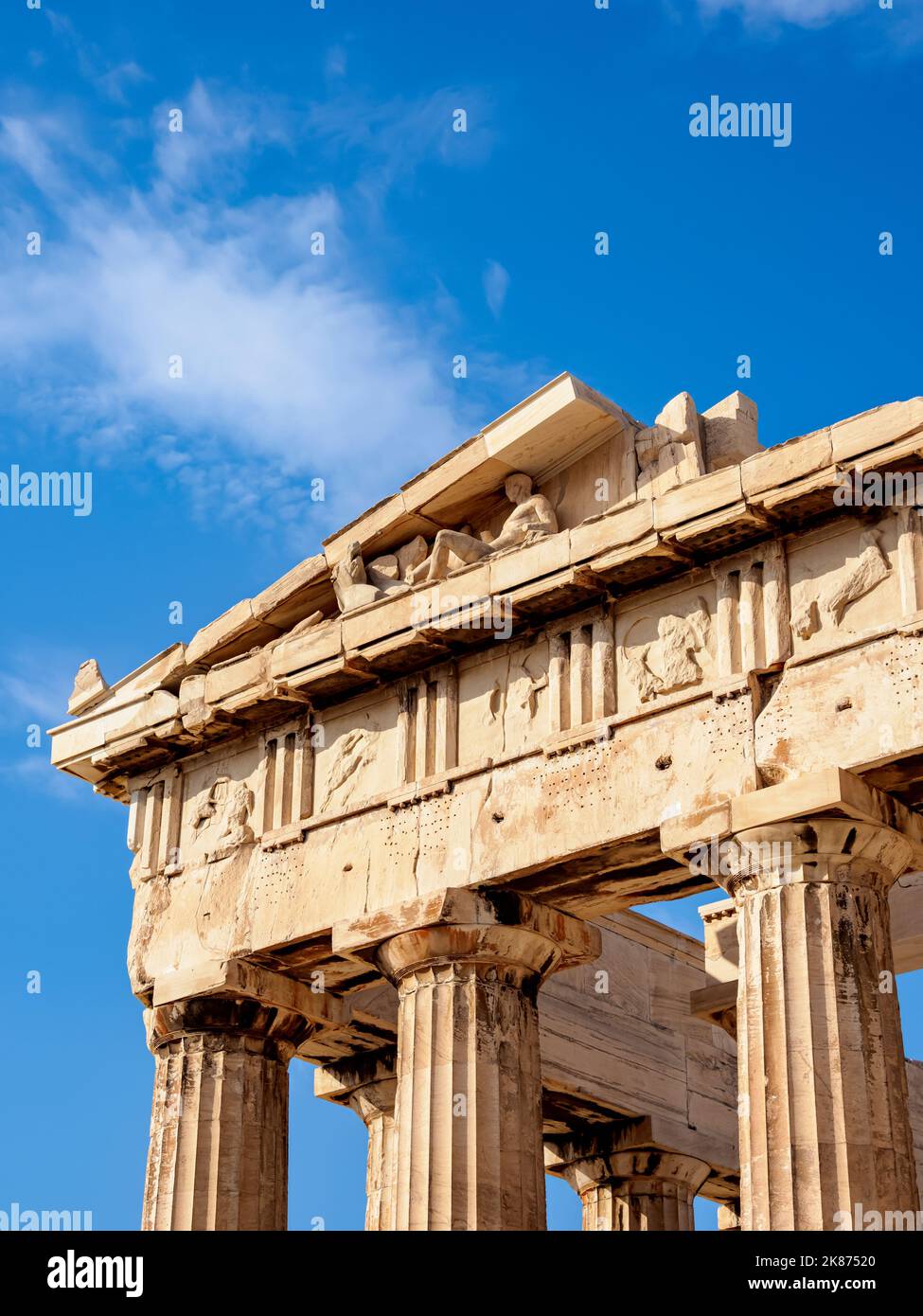 Parthenon, detailed view, Acropolis, UNESCO World Heritage Site, Athens ...