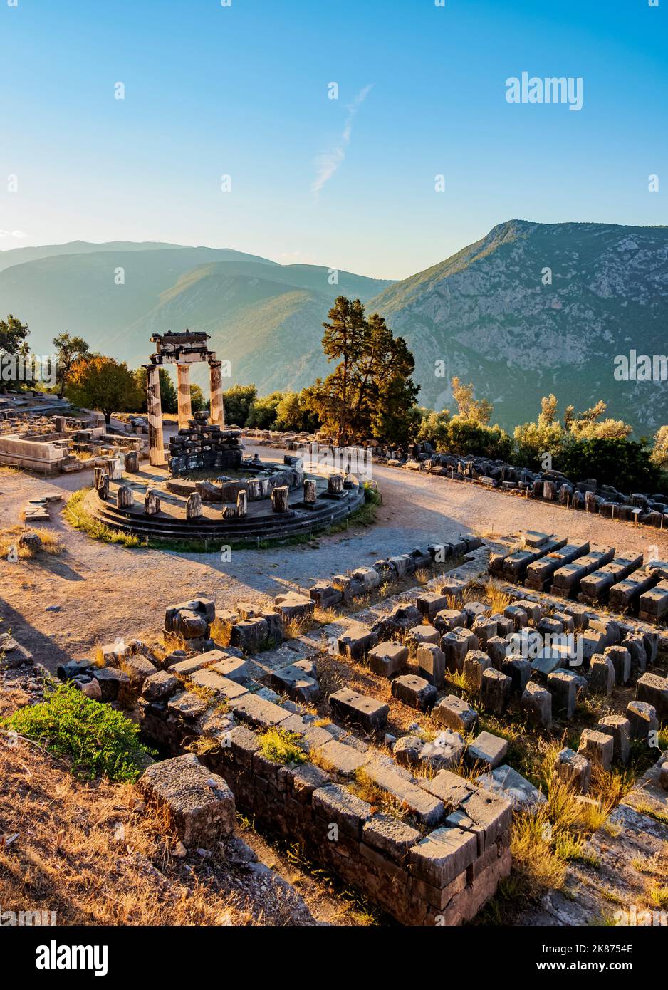 Tholos of Delphi, Temple of Athena Pronaia, sunrise, Delphi, UNESCO ...