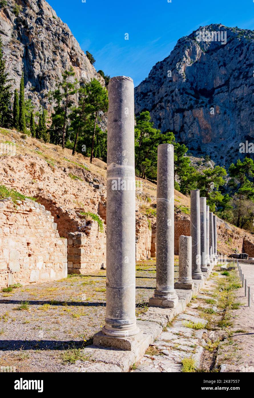 The Roman Agora, UNESCO World Heritage Site, Delphi, Phocis, Greece ...