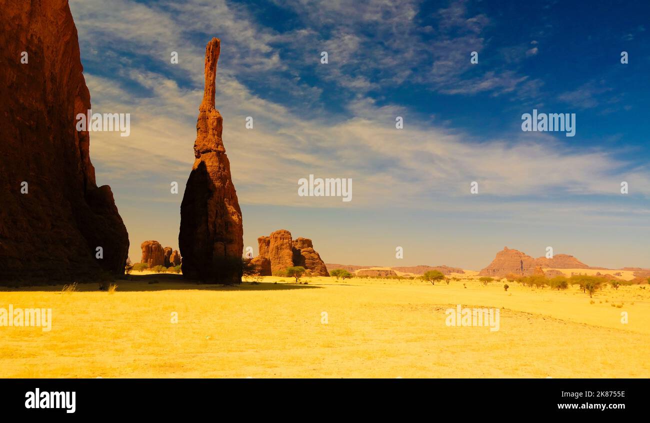 Abstract Rock formation at plateau Ennedi aka spire in Chad Stock Photo ...