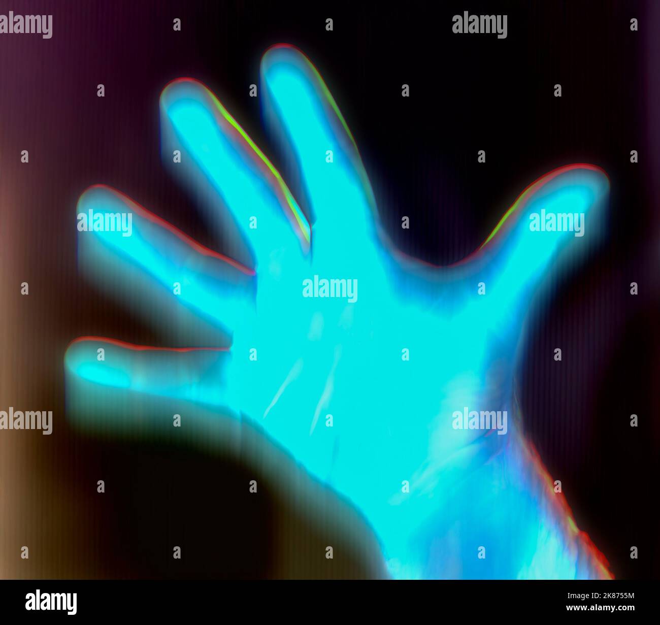 3D-Illustration of a glowing human male hand in an x-ray view Stock ...