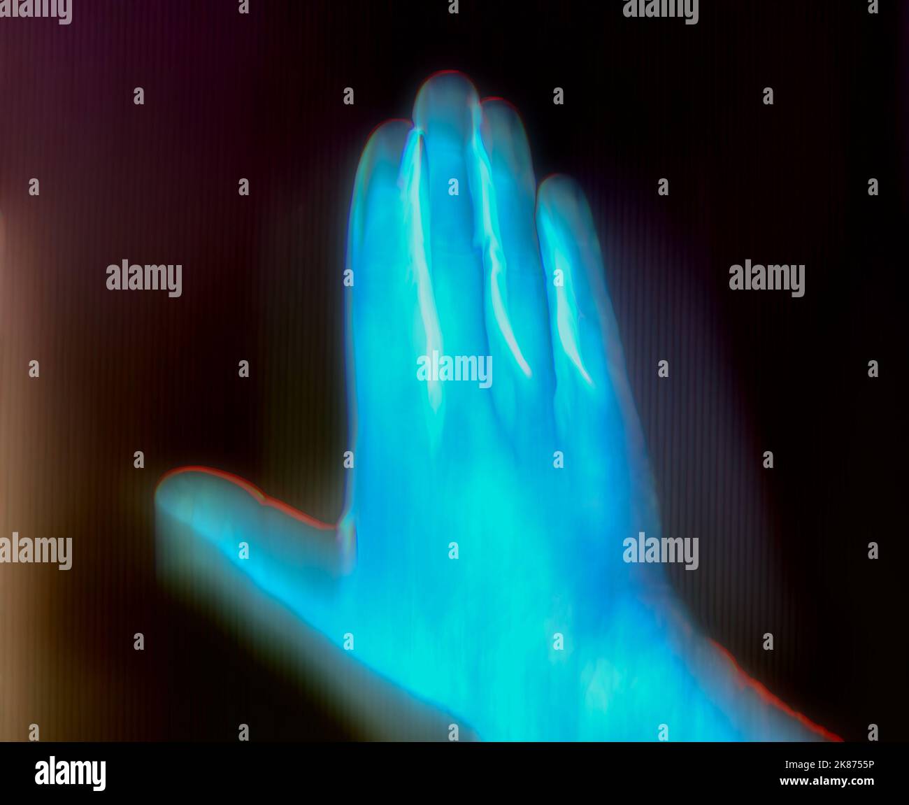 3D-Illustration of a glowing human male hand in an x-ray view Stock ...