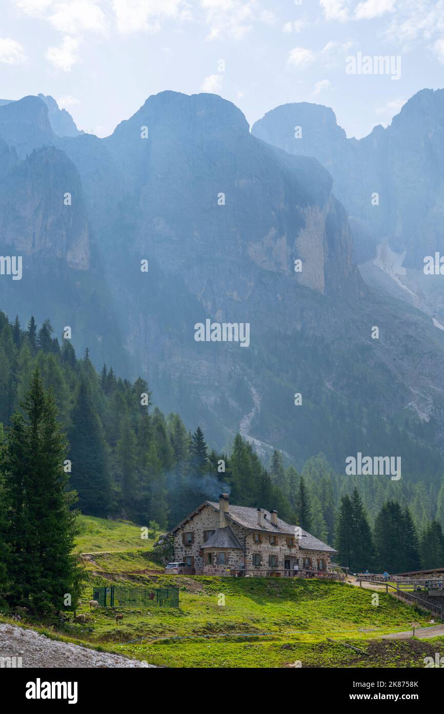 Malga Venegiotta mountain hut, Venegia Valley, Pale di San Martino Park ...