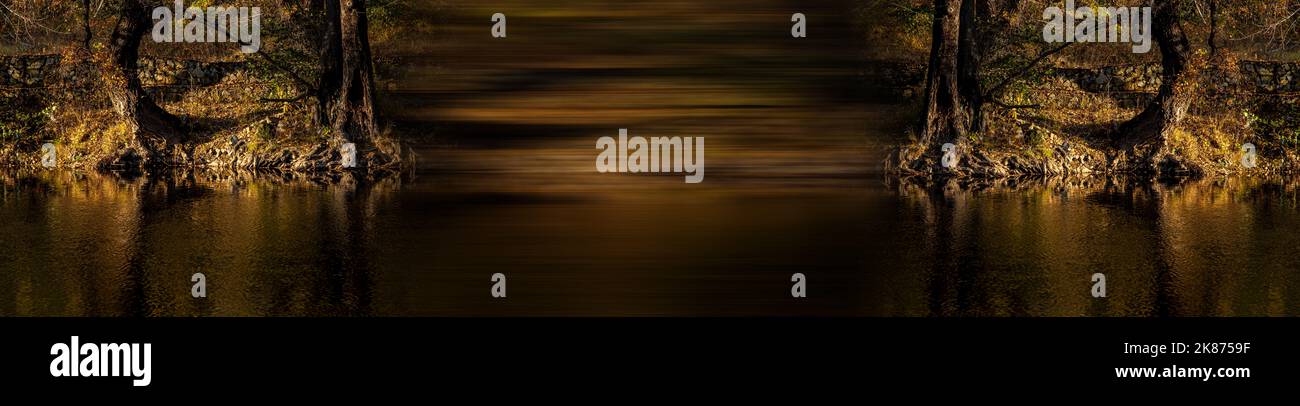 Natural waterfront landscape background – Panorama, large banner Stock ...