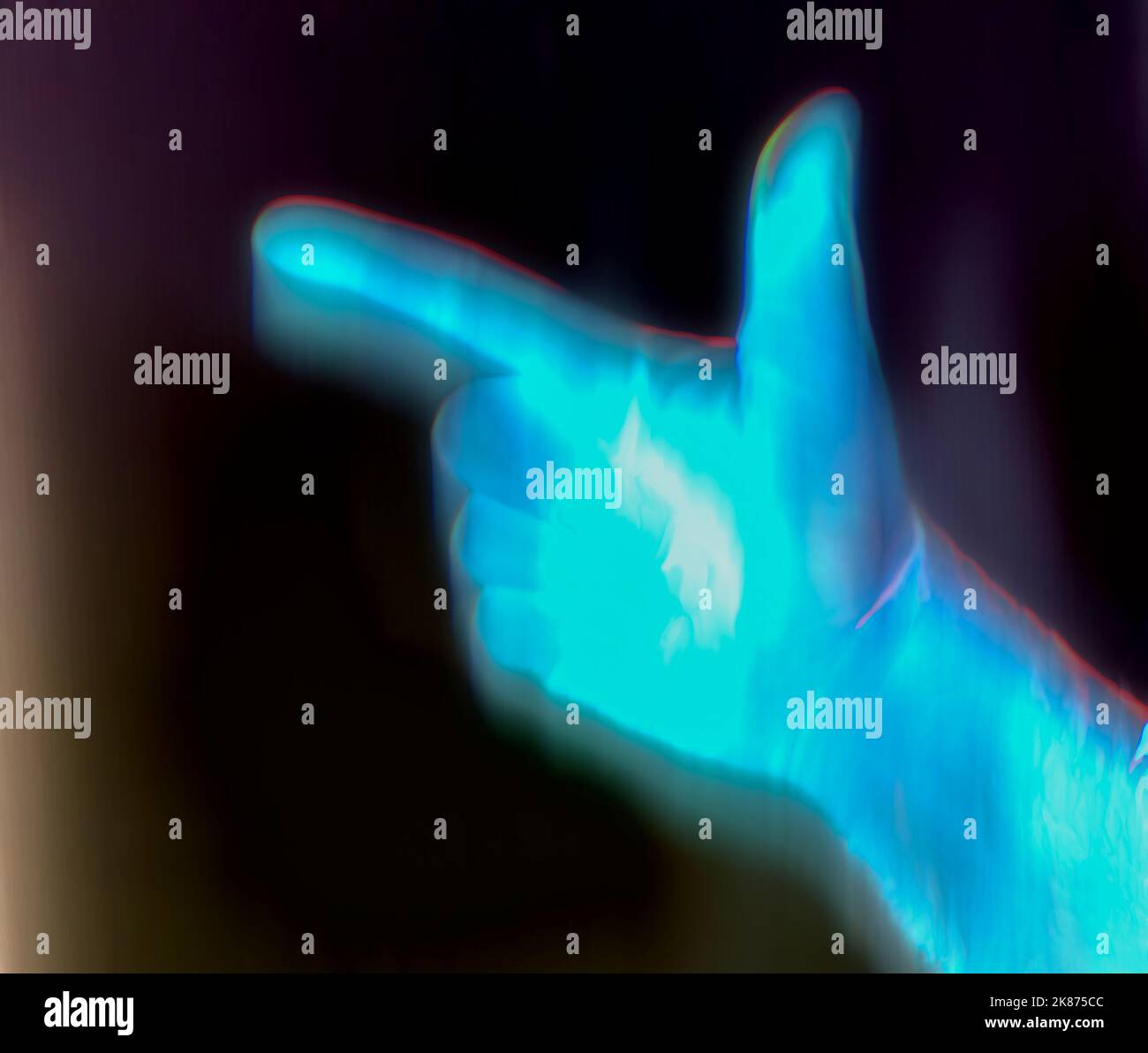 3D-Illustration of a glowing human male hand in an x-ray view Stock ...