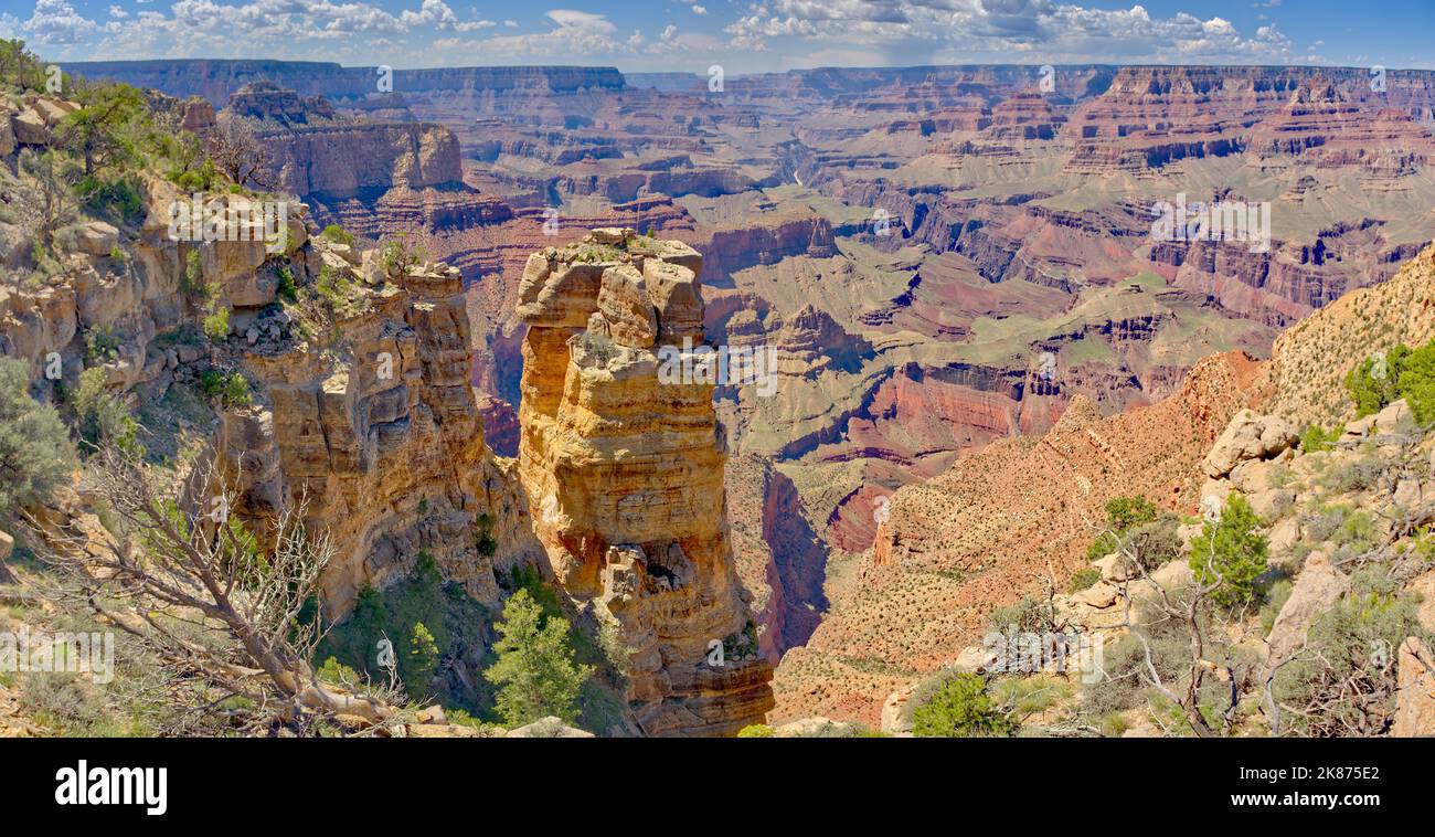 A rock spire separate from the cliff wall west of Zuni Point at Grand ...
