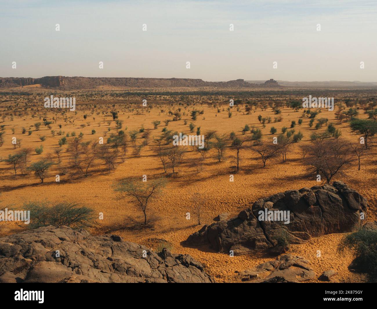 A series of rock formations between Kiffa and Ayoun, Mauritania, Sahara ...