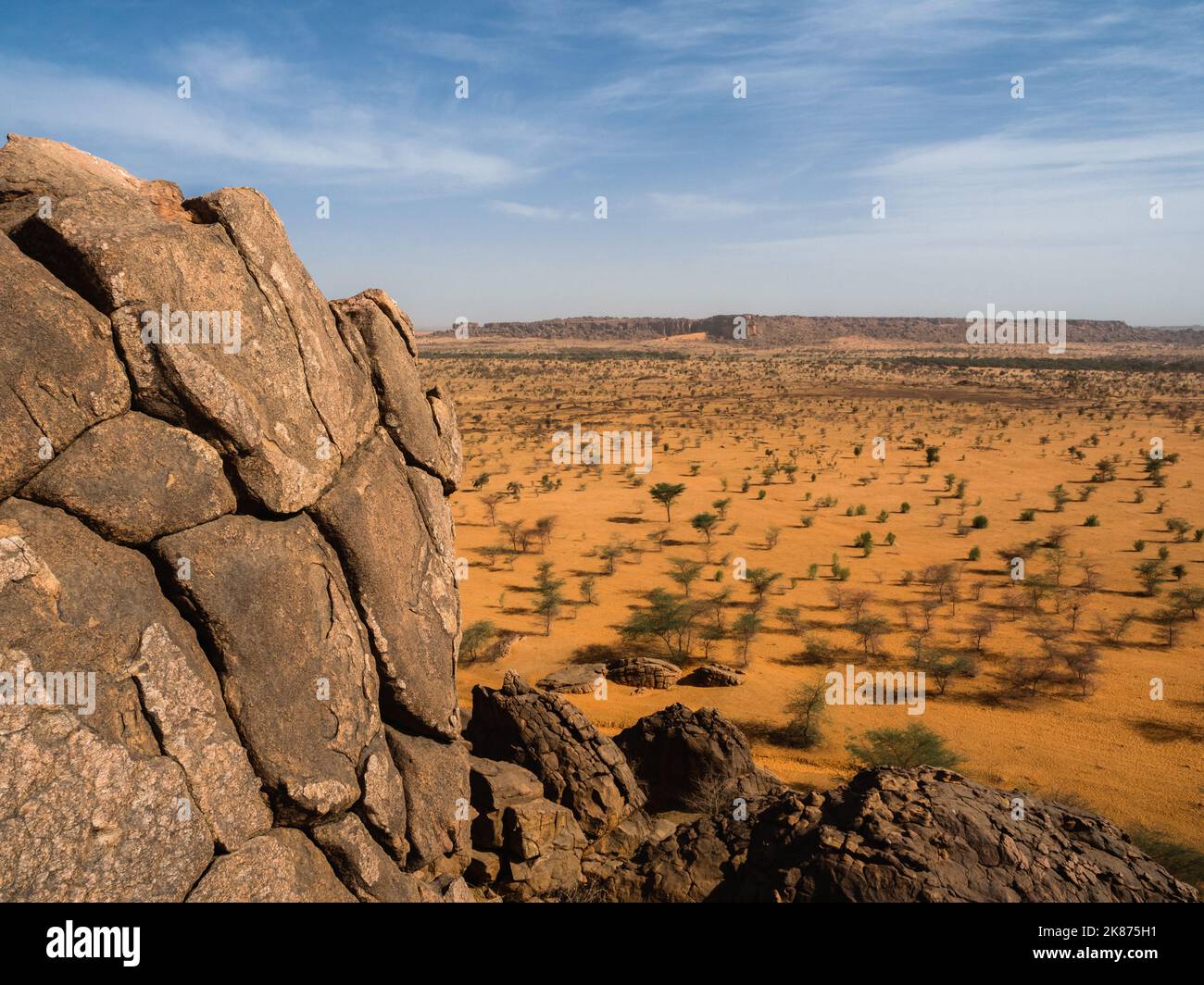A series of rock formations between Kiffa and Ayoun, Mauritania, Sahara ...