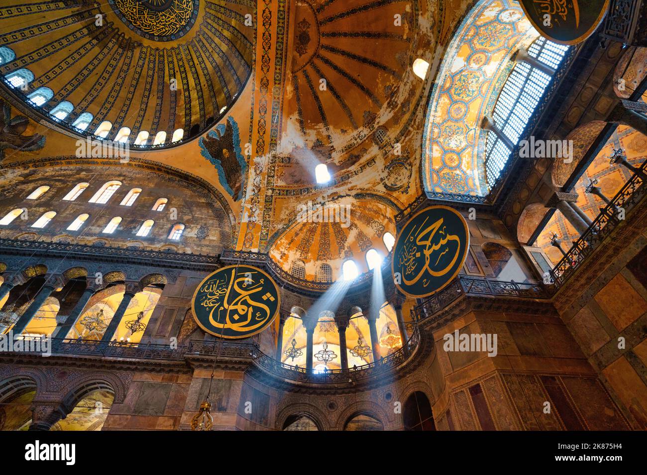 Inside the Hagia Sophia Mosque, UNESCO World Heritage Site, Istanbul ...