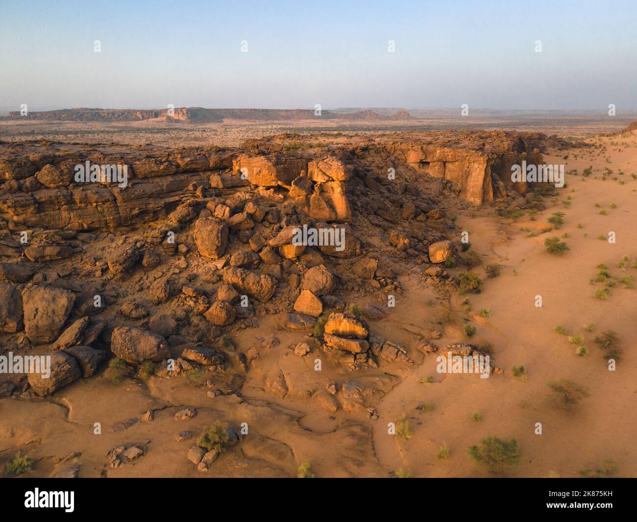 A group of peculiar rock formations between Kiffa and Ayoun, Mauritania ...
