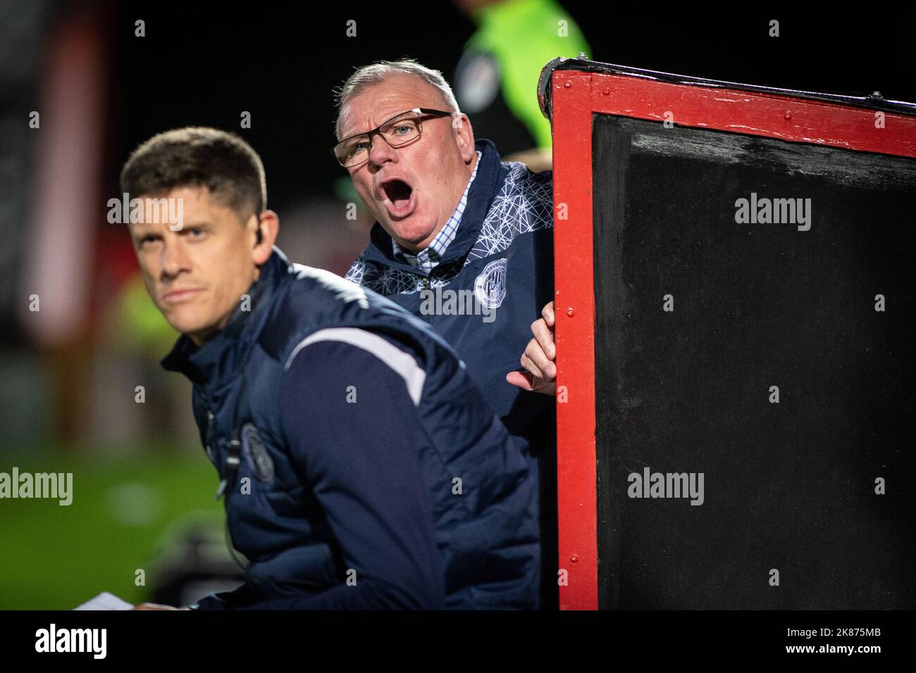 Football manager Steve Evans during game whilst in charge at Stevenage ...