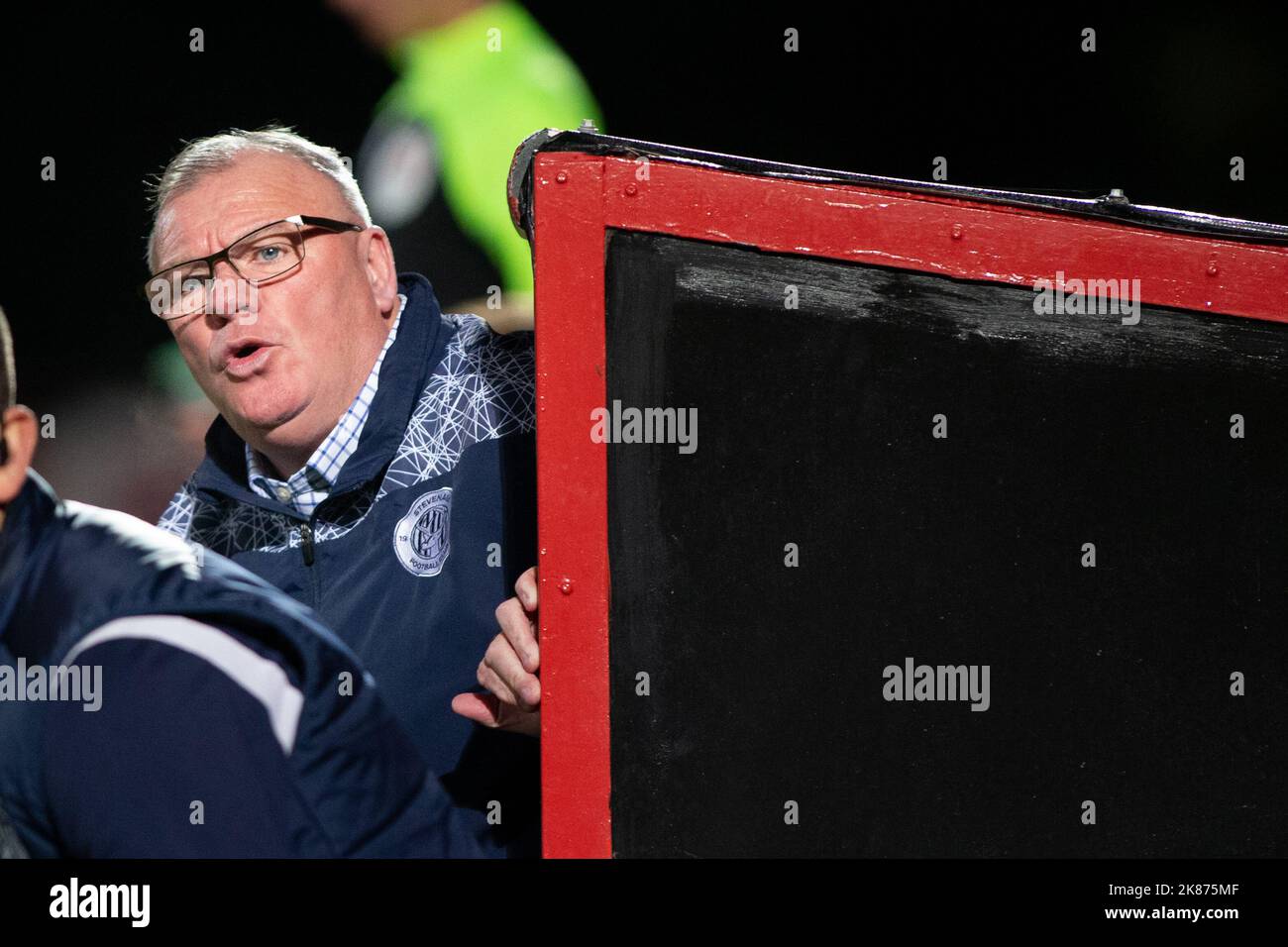 Football manager Steve Evans during game whilst in charge at Stevenage ...