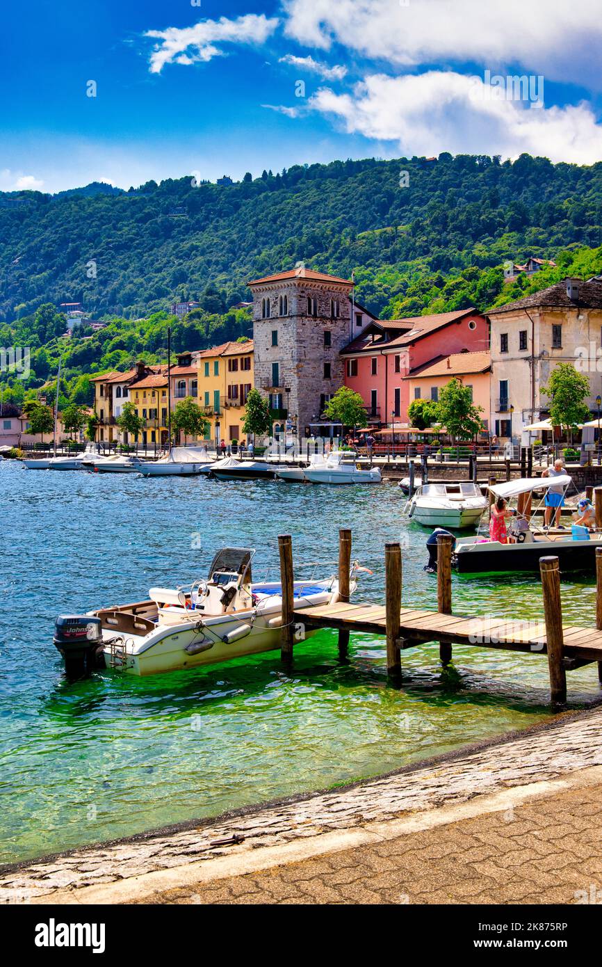 The small village of Pella, Lake Orta, Novara district, Piedmont ...