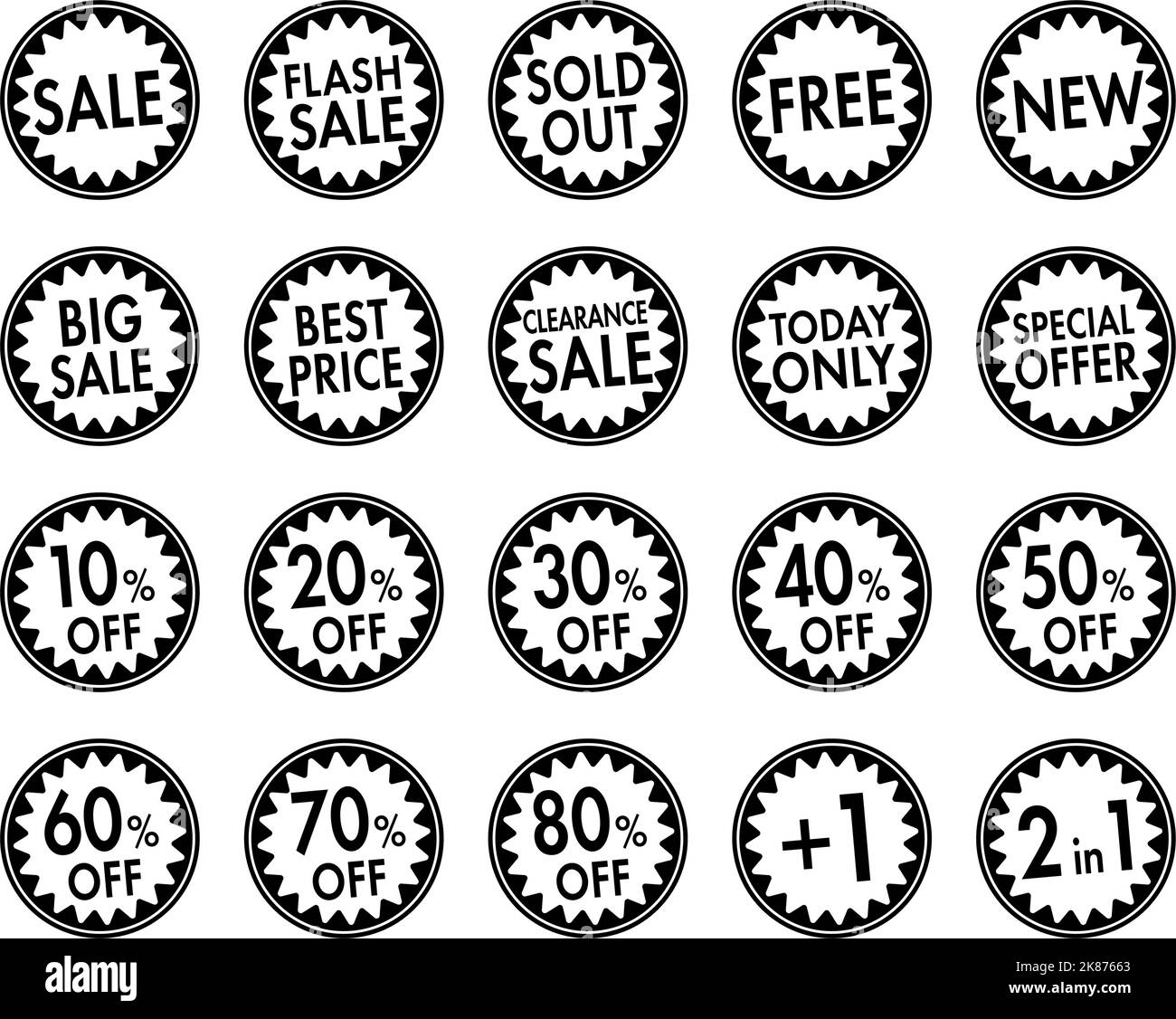 Marketing labels vector Black and White Stock Photos & Images - Alamy