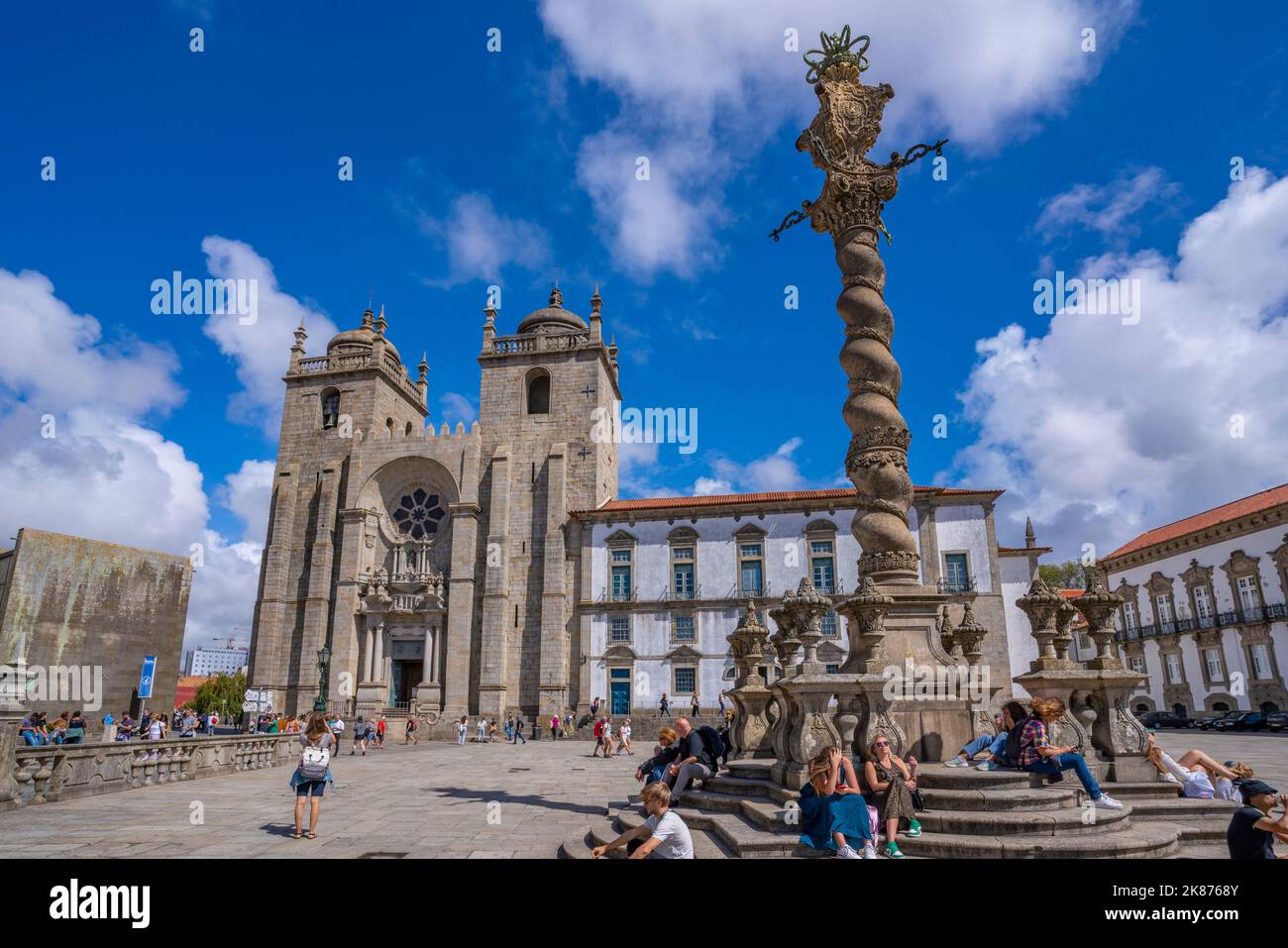 View of Porto Cathedral and Pillory of Porto monument, UNESCO World ...
