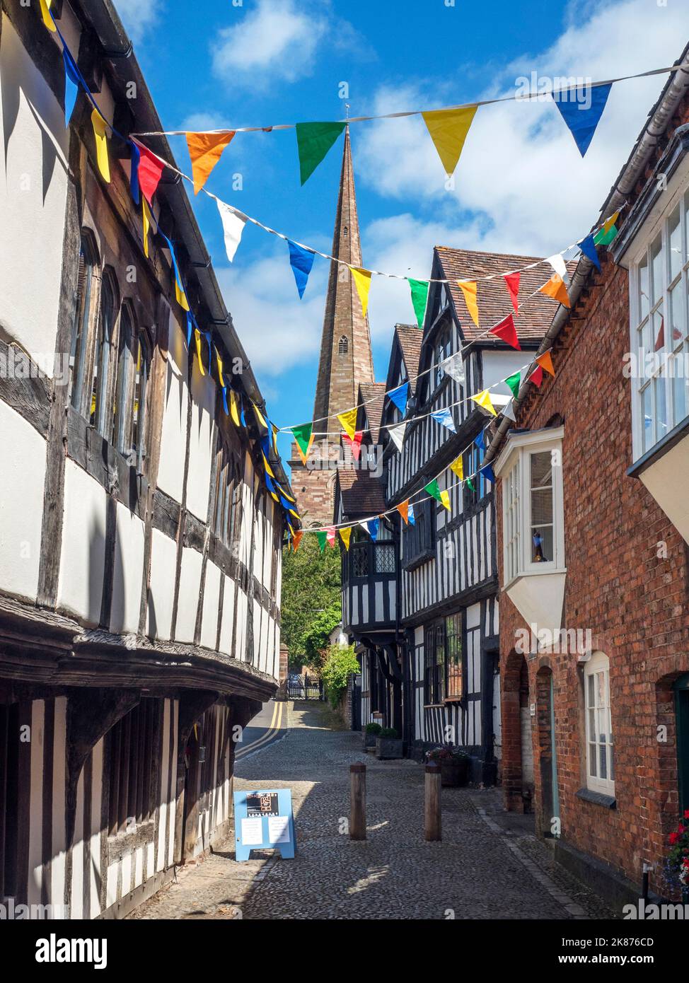 Church Lane in Ledbury, Herefordshire, England, United Kingdom, Europe ...
