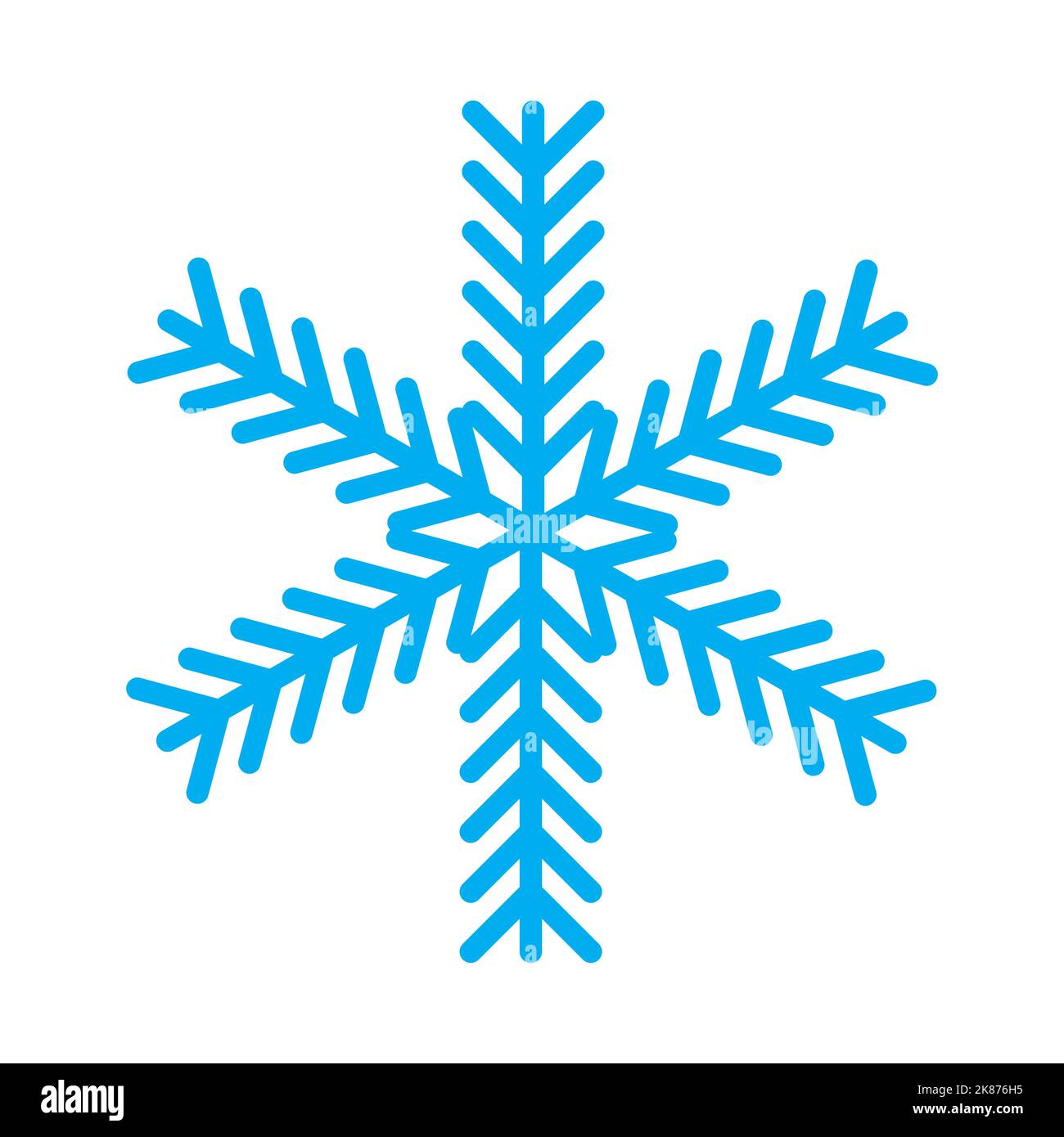 Snowflake symbol blue silhouette isolated on white background Stock ...