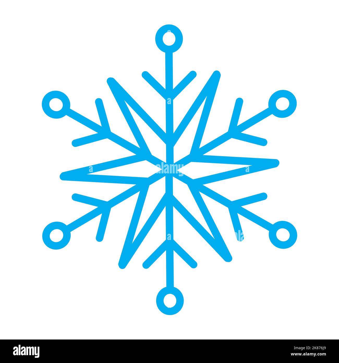 Snowflake symbol blue silhouette isolated on white background Stock ...