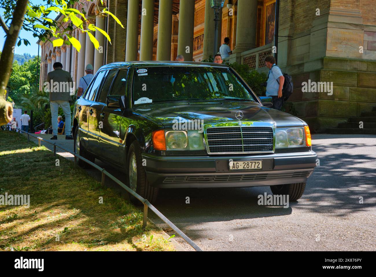 BADEN BADEN, GERMANY - JULY 2022: dark grey gray black 168 Mercedes ...