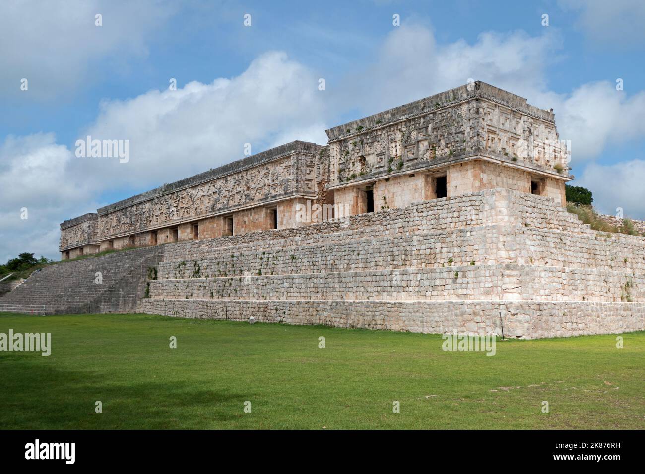 View of the Maya archeological site of Uxmal in Yucatan, Mexico. Mayan ...