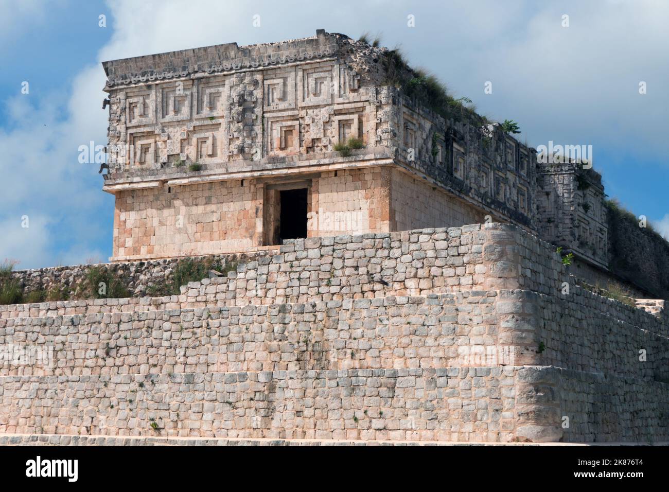 View of the Maya archeological site of Uxmal in Yucatan, Mexico. Mayan ...