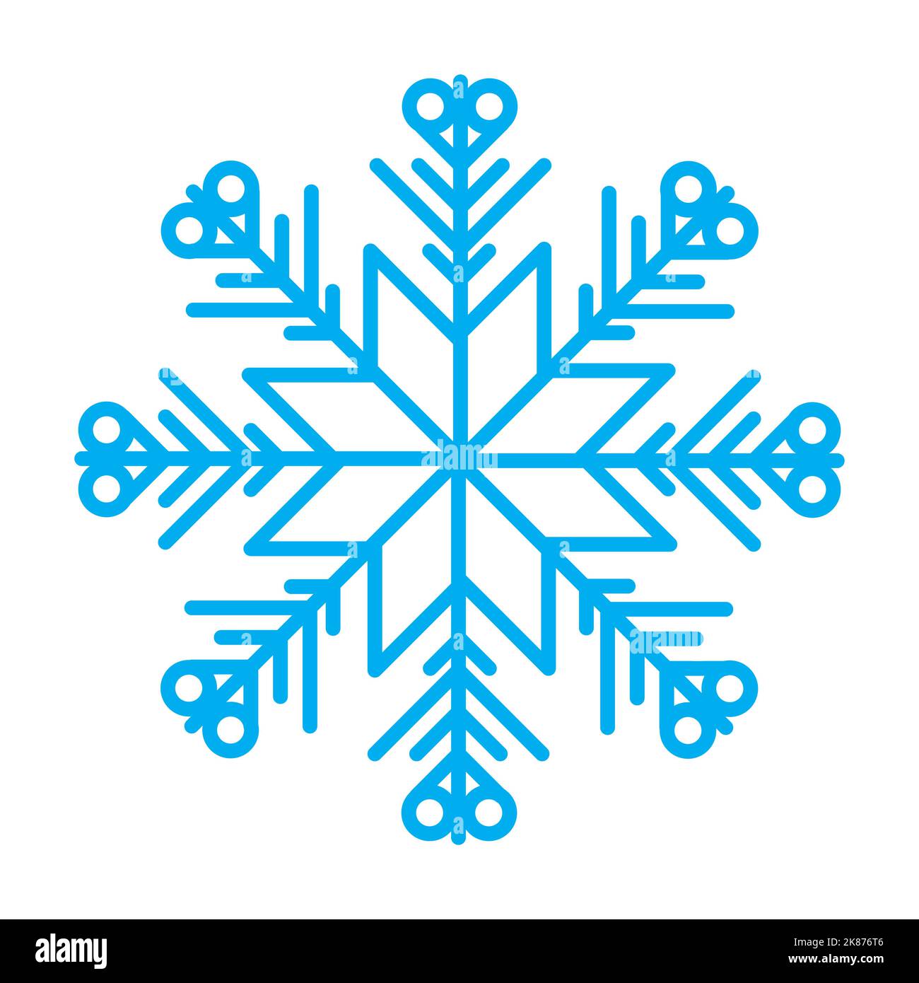 Snowflake symbol blue silhouette isolated on white background Stock ...