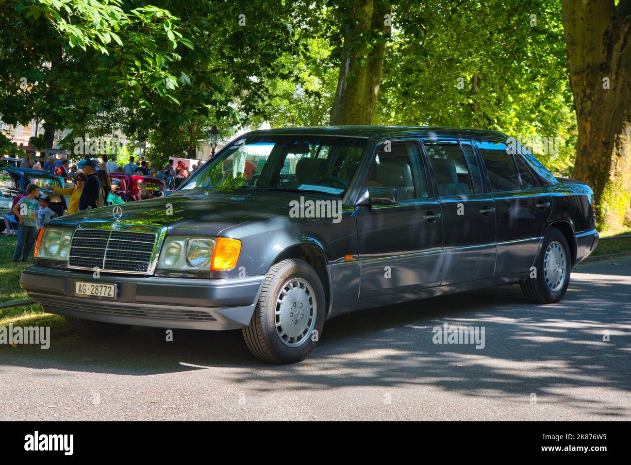 BADEN BADEN, GERMANY - JULY 2022: dark grey gray black 168 Mercedes ...