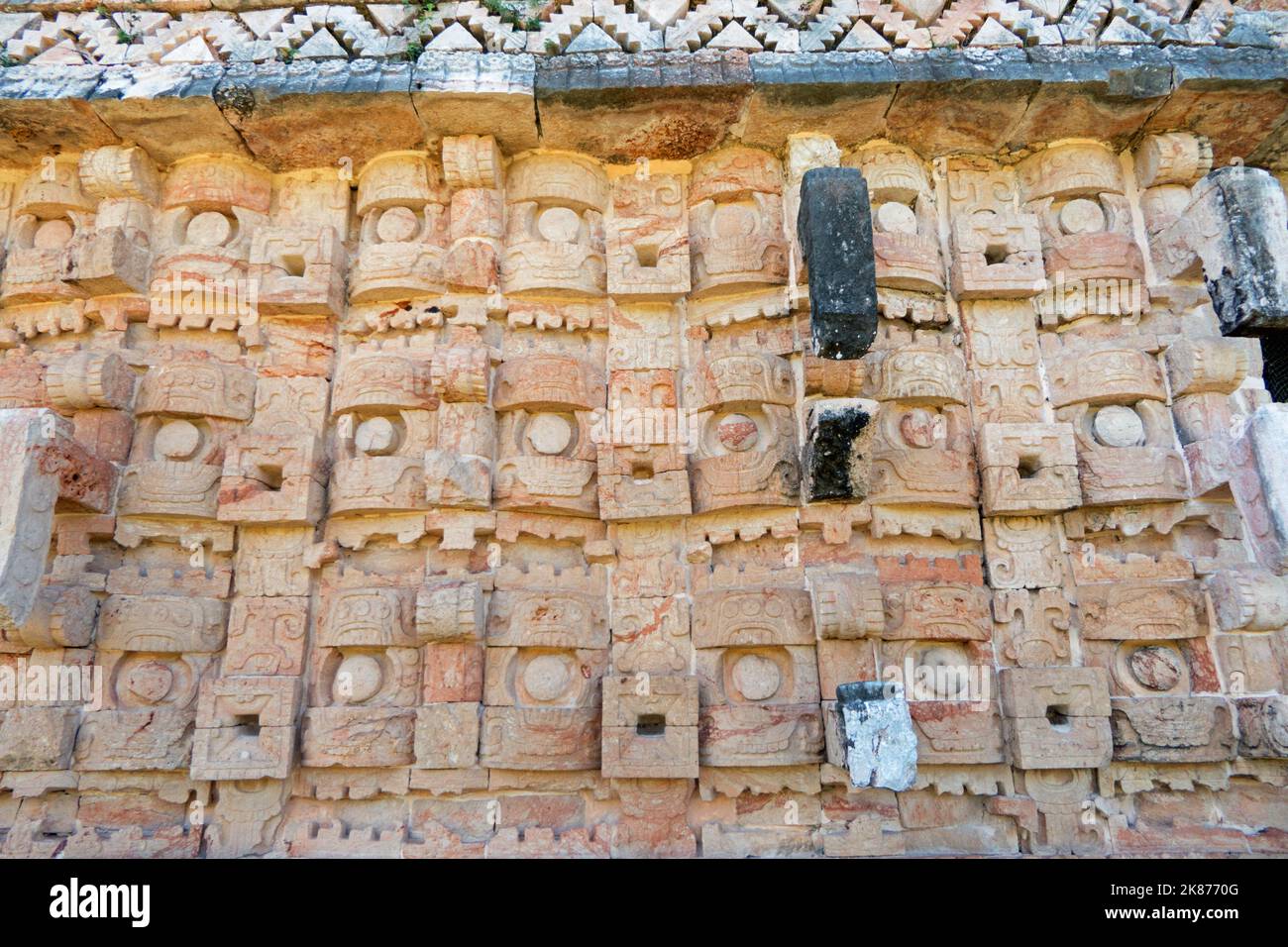 Detail and close-up of bas-reliefs, decoration and statue on the Codz ...