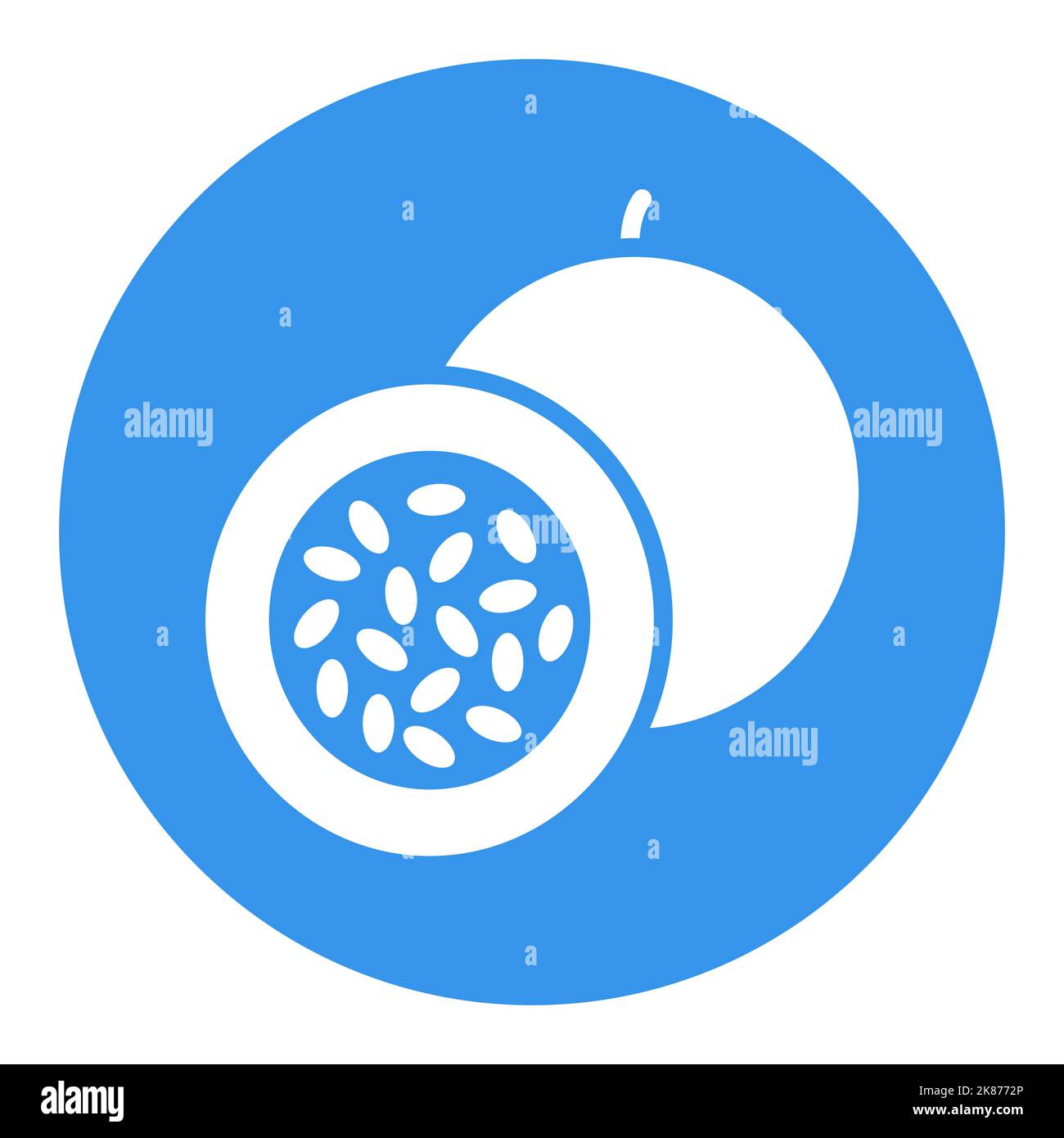 Passion fruit or maracuya vector glyph icon. Graph symbol for food and ...