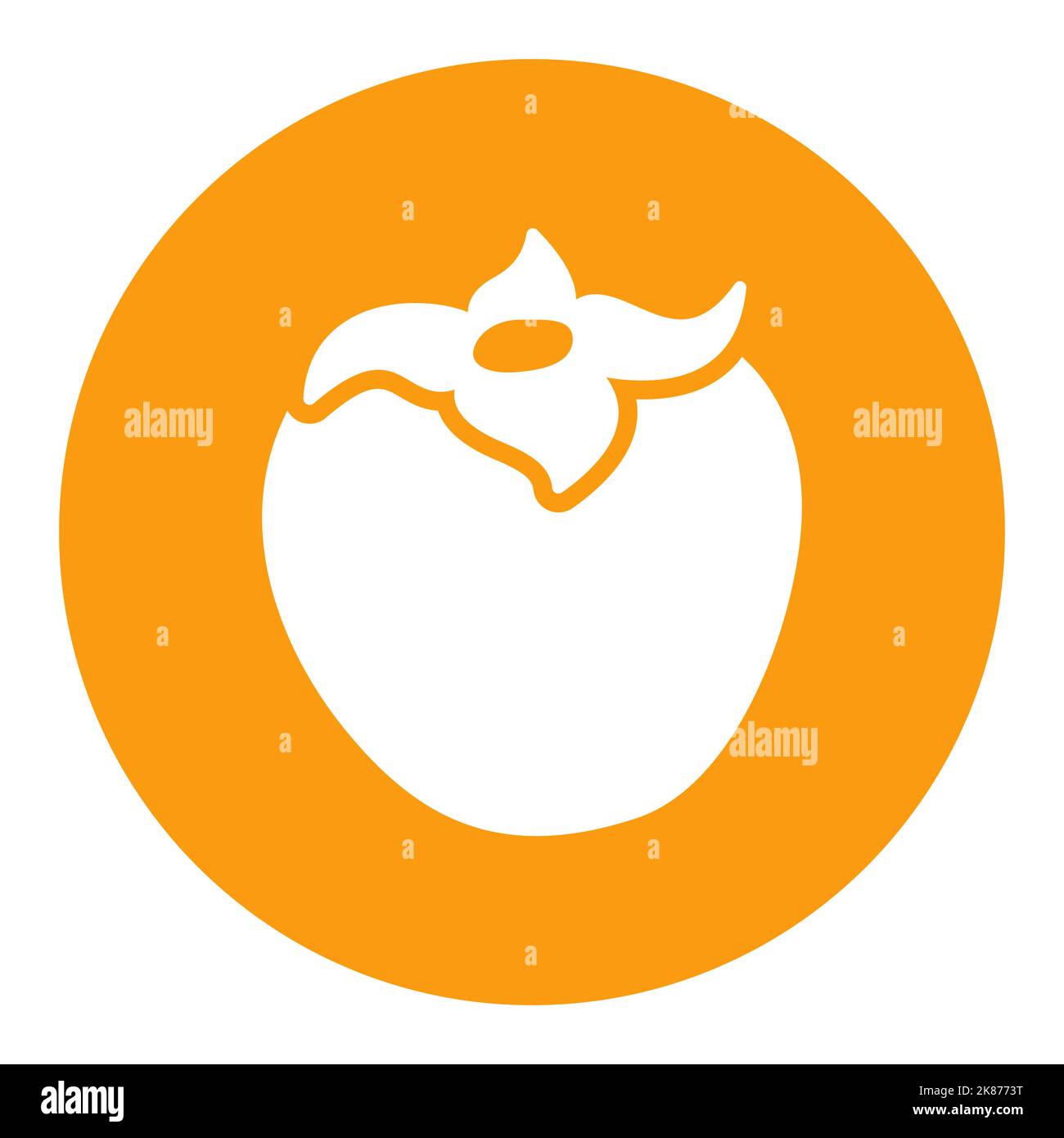 Persimmon, kaki or sharon fruit vector glyph icon. Graph symbol for ...