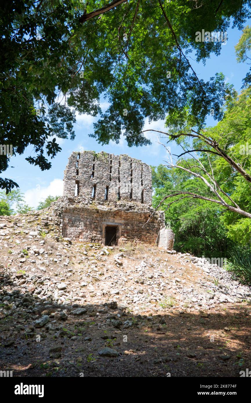 El Mirador temple at the Maya site of Sayil, Yucatan, Mexico. Old Mayan ...