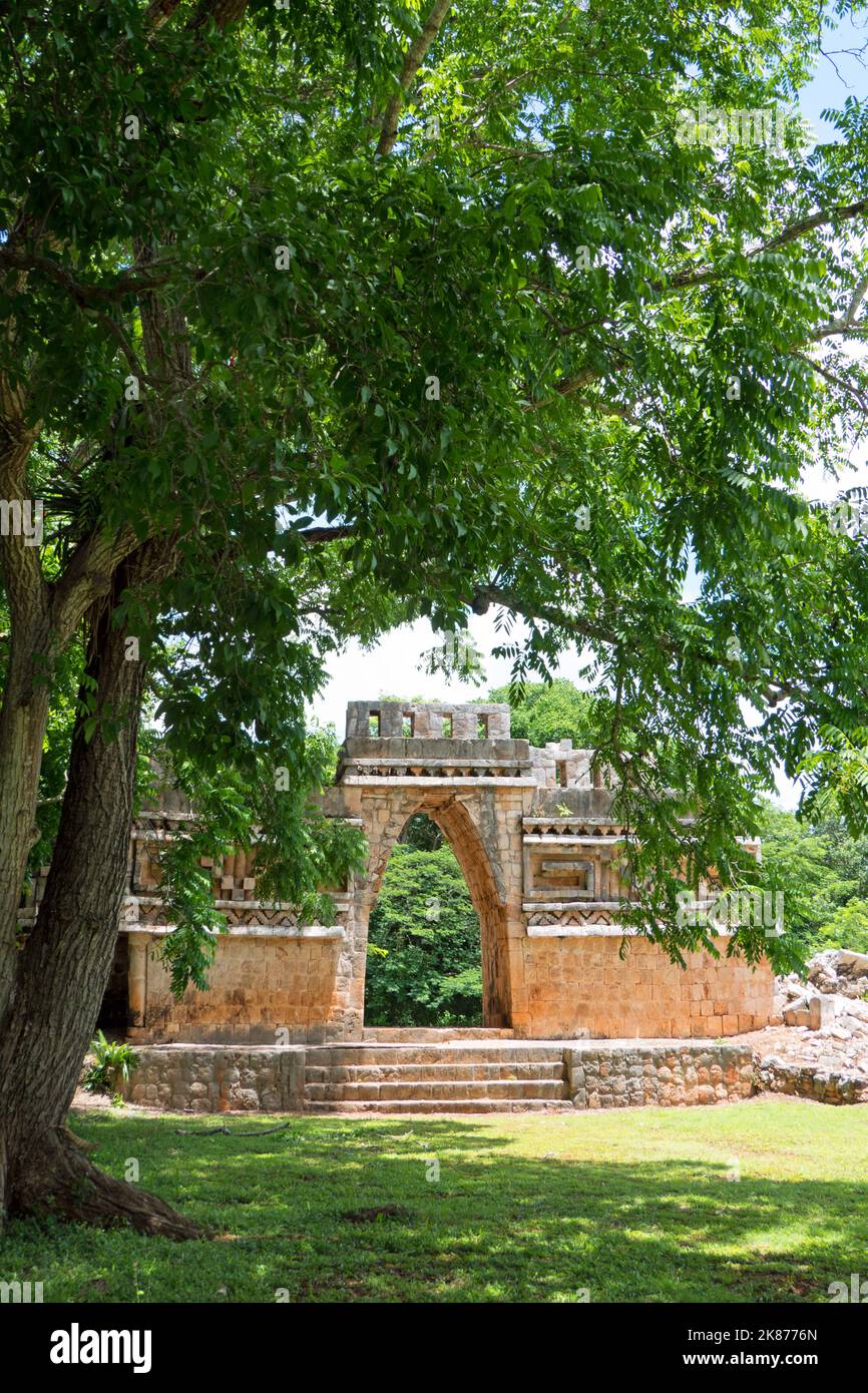The Gateway Arch at the Maya site of Labna, Yucatan, Mexico. Old Mayan ...