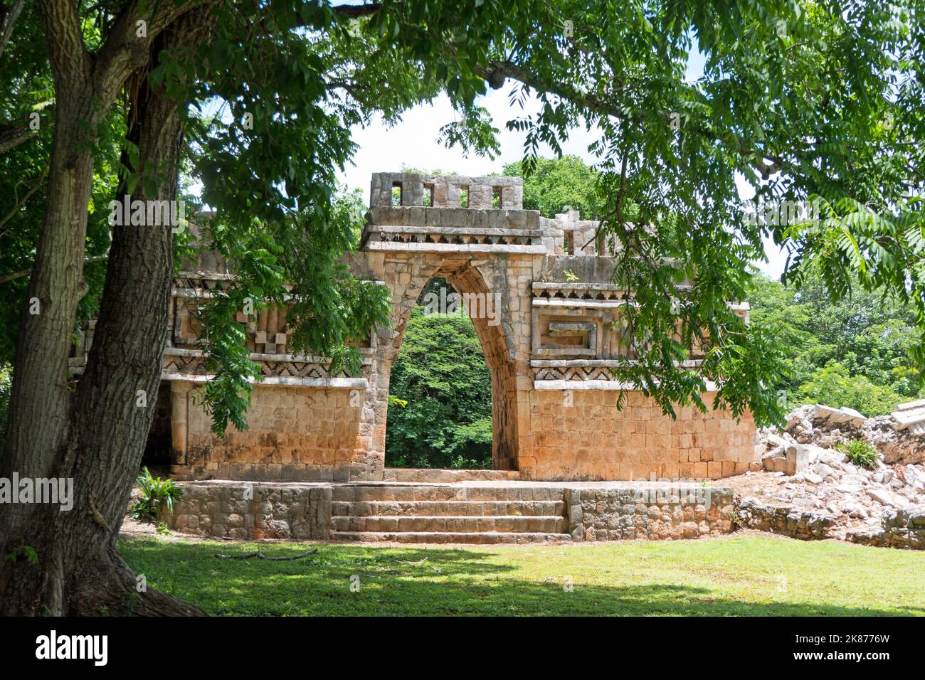 The Gateway Arch at the Maya site of Labna, Yucatan, Mexico. Old Mayan ...