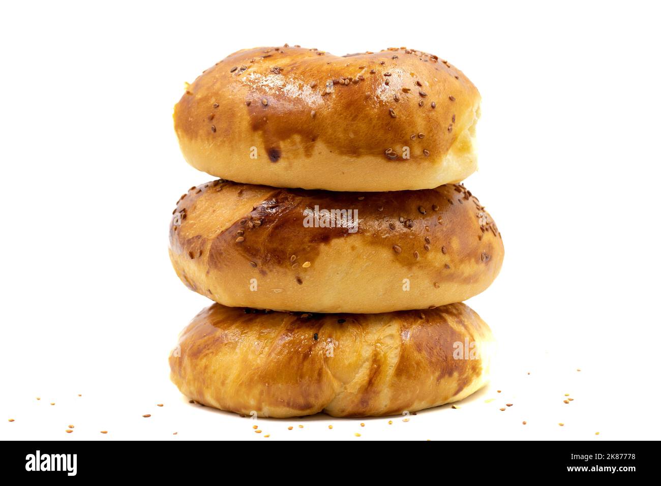 Turkish bagel pogaca with nigella seeds. Traditional flavors. Pogaca ...