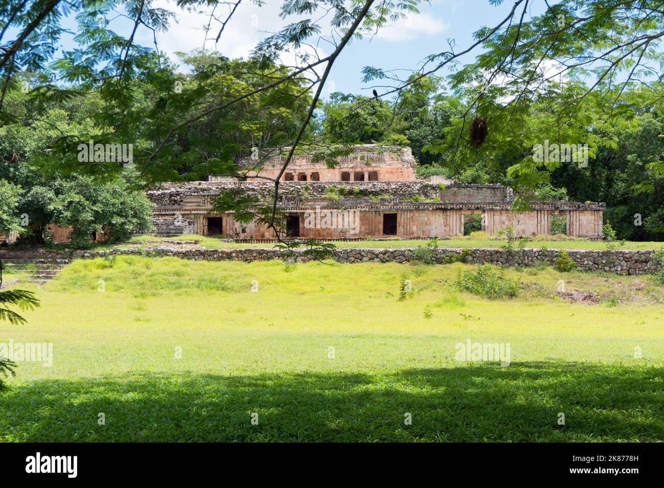 The ruins of The Palace at the Maya site of Labna, Yucatan, Mexico. Old ...