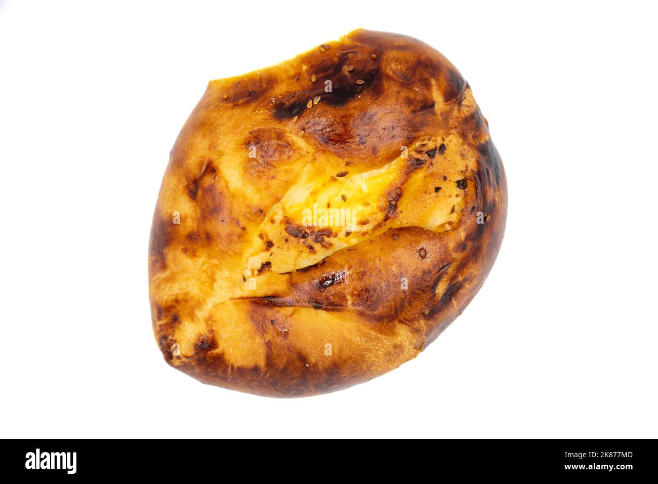 Turkish pogaca with cheddar. Traditional flavors. Pogaca isolated on ...